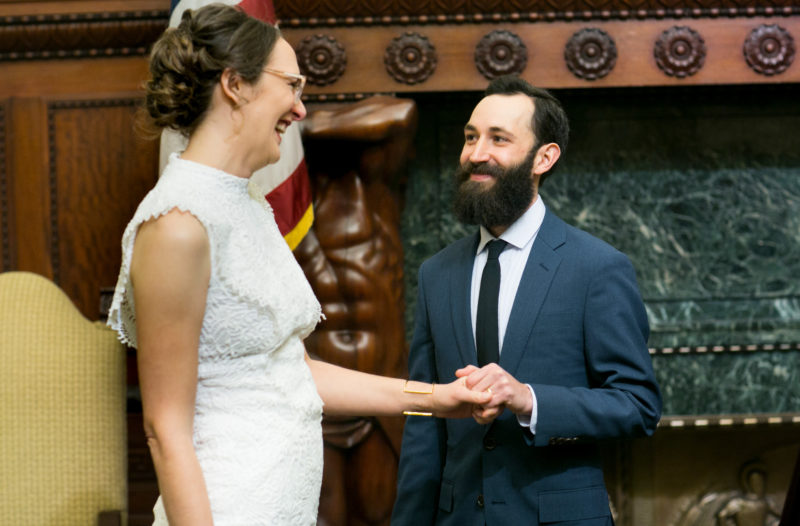 This winter Philadelphia City Hall elopement was delightful!