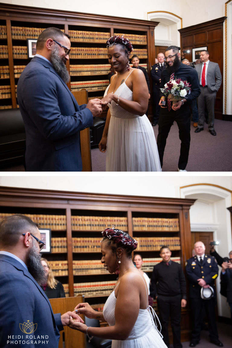 Winter City Hall Ceremony Philadelphia PA micro wedding