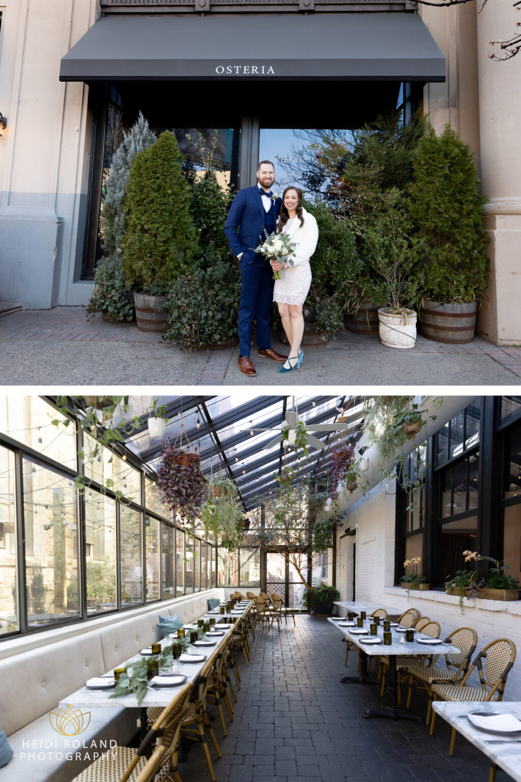 Osteria Restaurant Wedding Philadelphia PA kitchen table dining